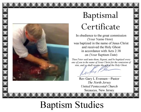 Studies in Baptism | The Secaucus Pentecostals